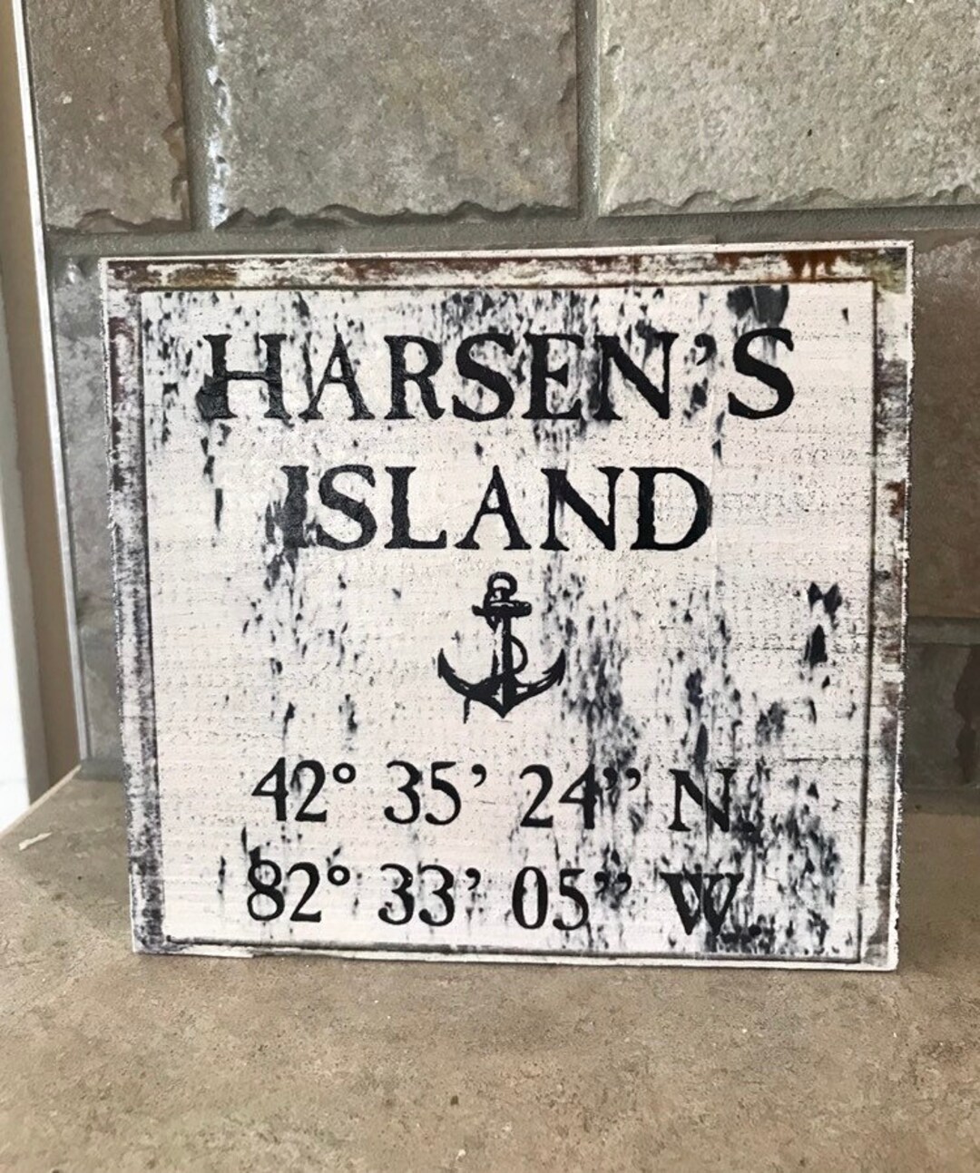 Wood Sign Mini, Custom Location and Coordinates 6x6 - Etsy