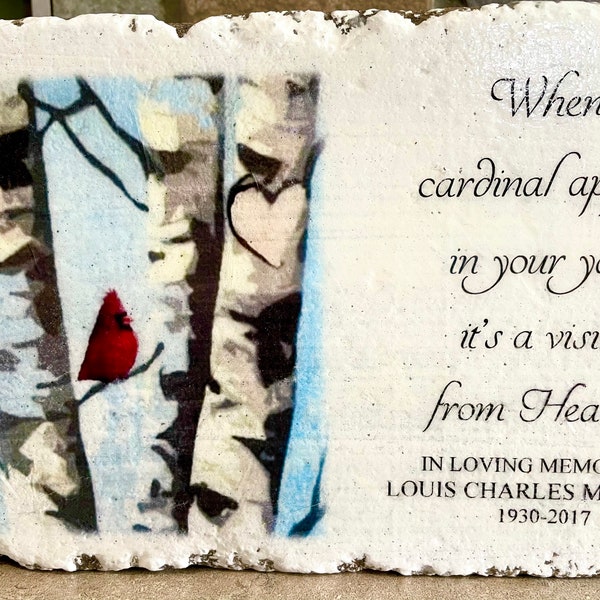 Cardinal Memorial Stone - Etsy