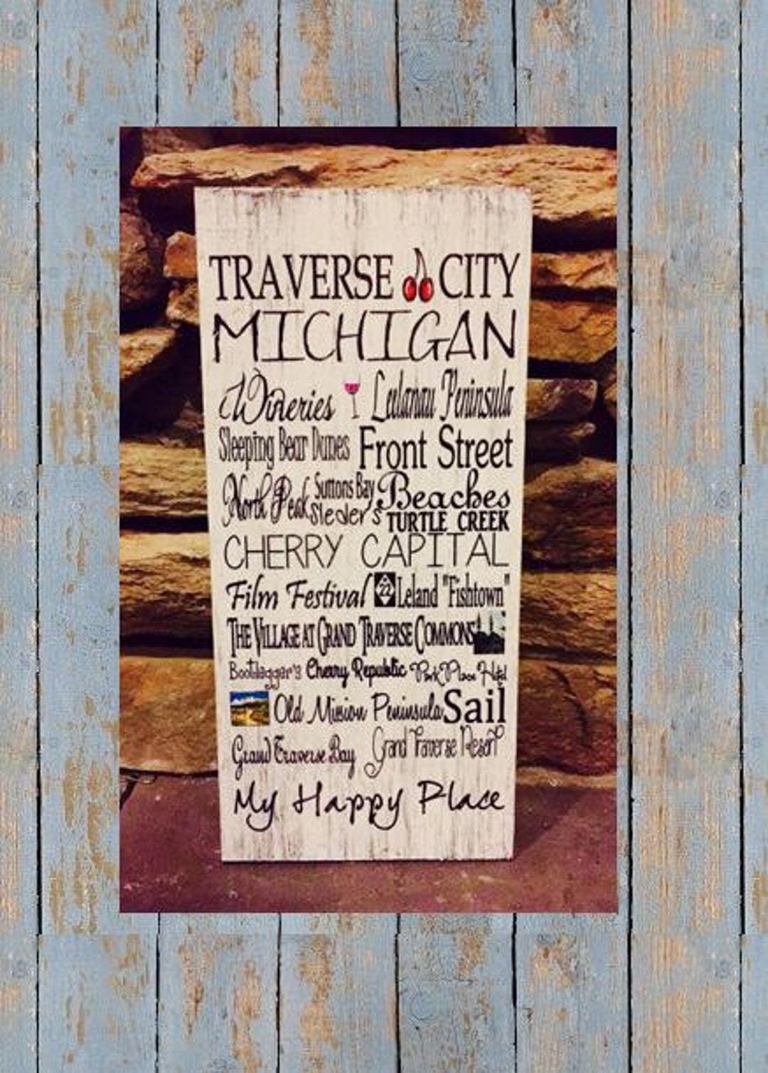 Traverse City Michigan Subway Art, Wood Sign 12"x5.5" - Etsy