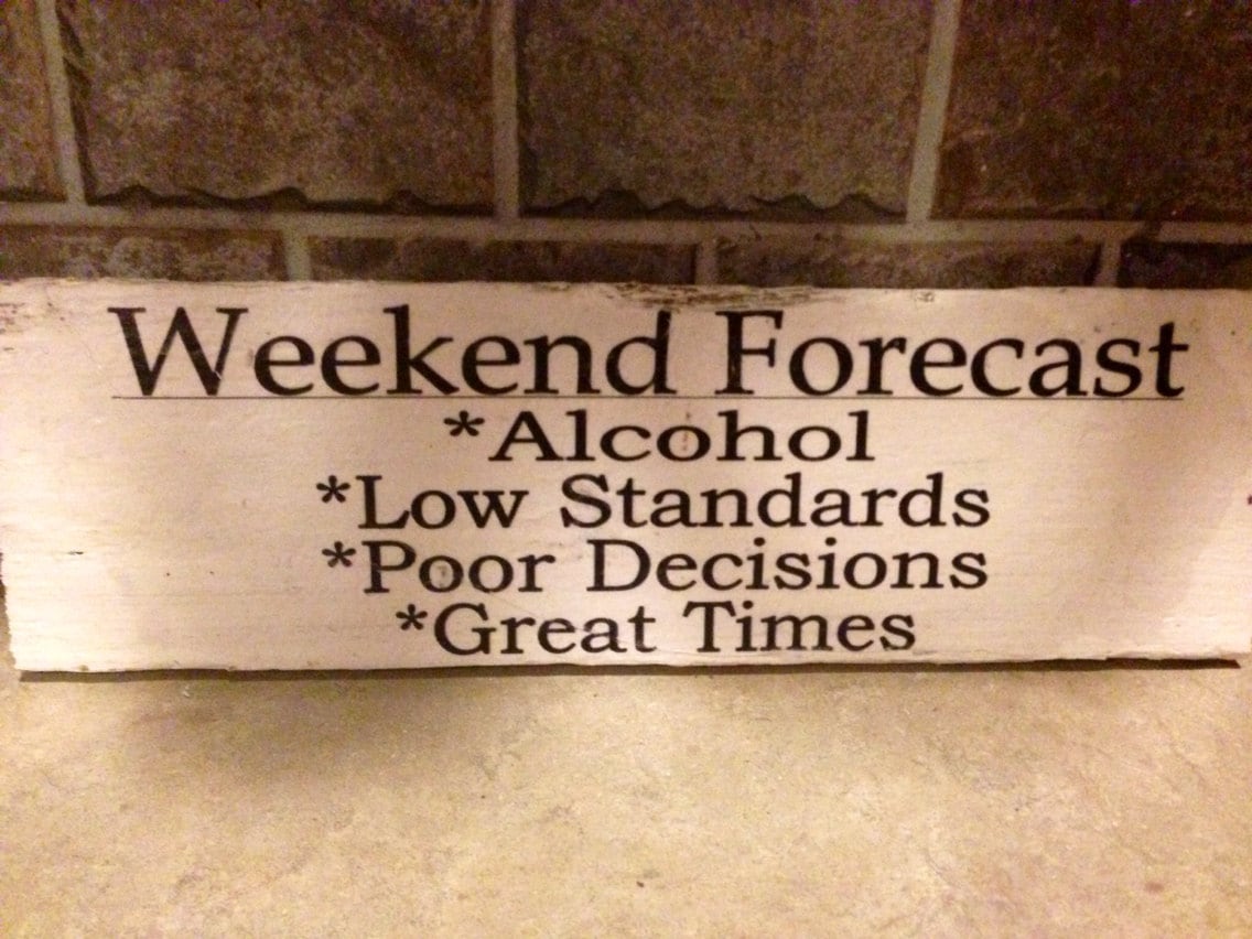 Weekend Funny Wood Sign 12"x5.5" - Etsy