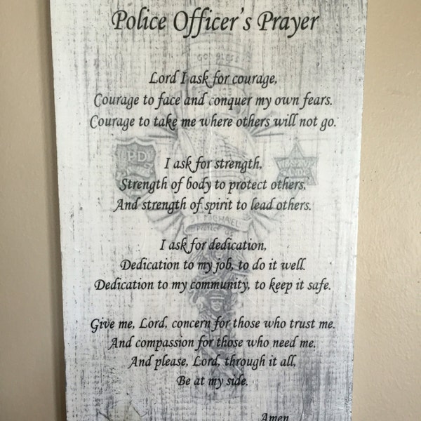 Police Officers Prayer Sign - Etsy