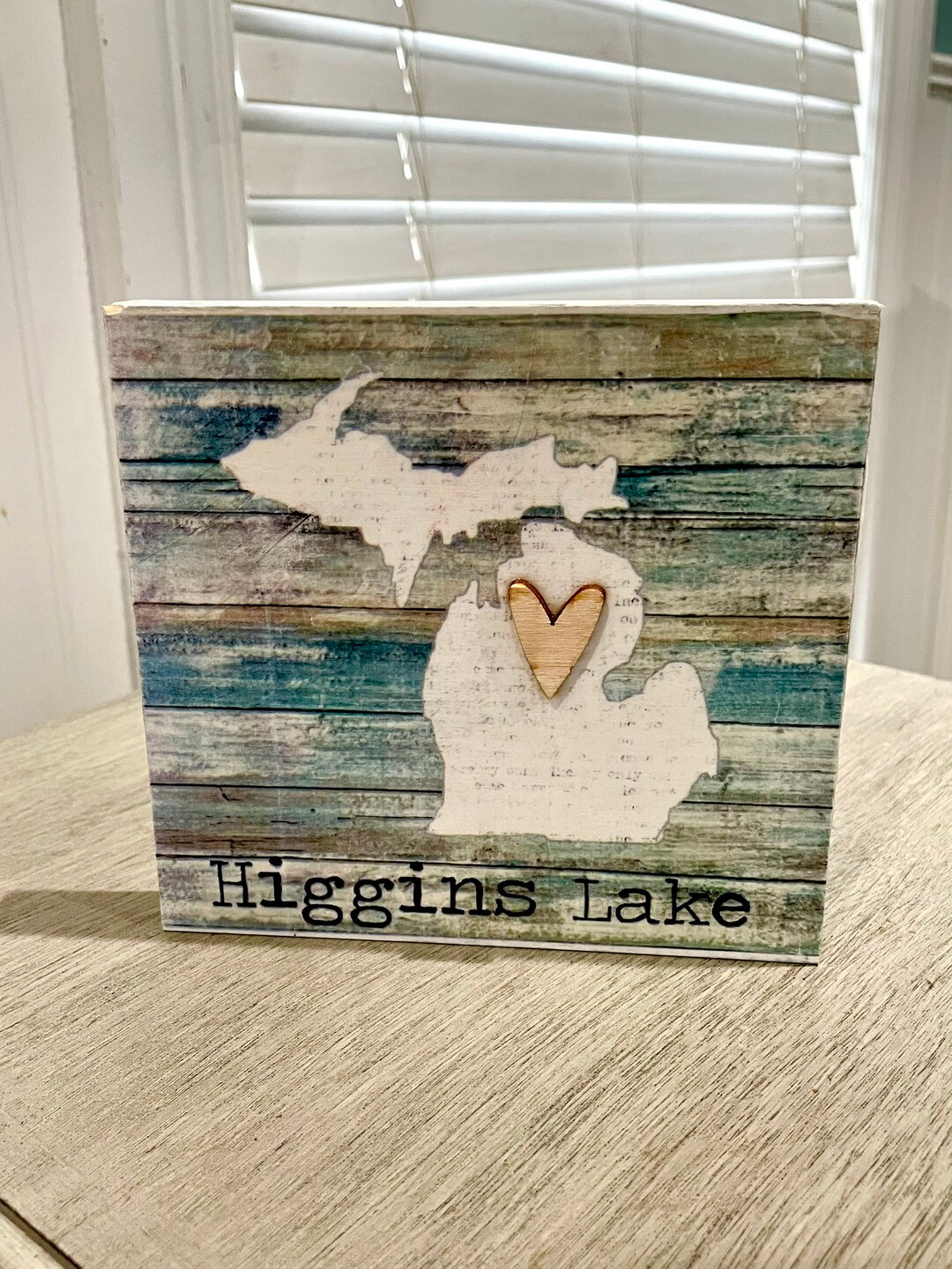 Custom Any City/state Wood Sign W/ Wood Heart on City You Choose. 6x6 ...