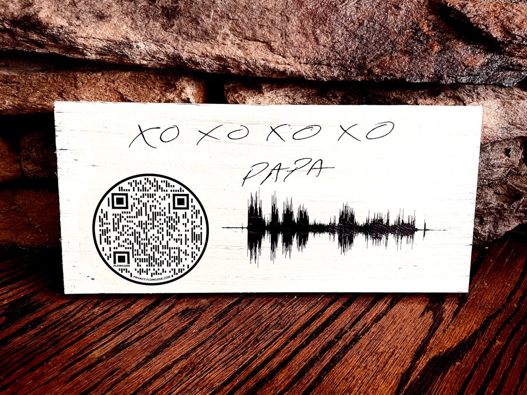 Personal Voicemail Message QR Code With Soundwave and Handwriting Wood ...