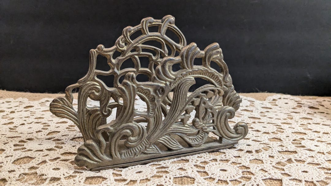 Vintage Brass Letter Holder Victorian Era Desk Organizer / Art Nouveau ...