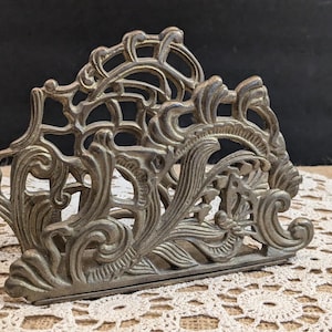 Vintage Brass Letter Holder Victorian Era Desk Organizer / Art Nouveau ...