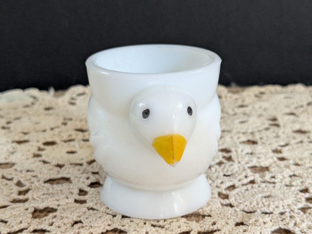 Vintage Opalex Milk Glass Chick Egg Cup Made in France, Handpainted - Etsy