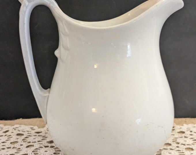 Antique Old White Ironstone 9" Large Pitcher / Circa Late 1800s / John ...