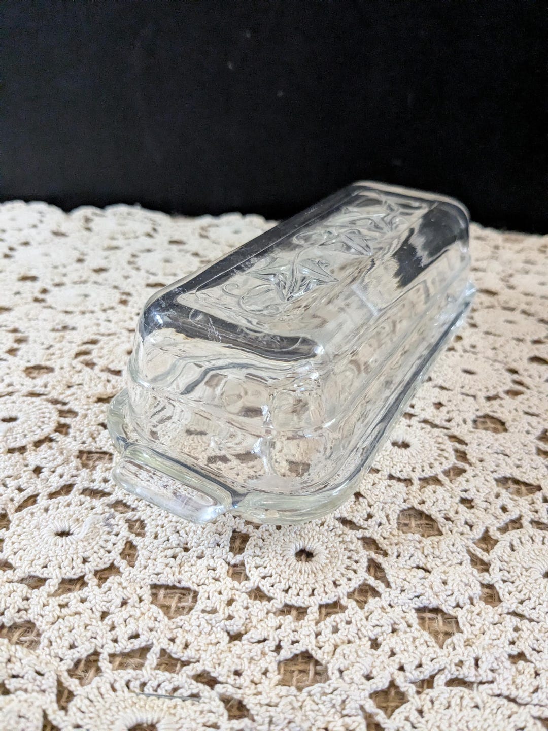 Vintage Hazel Atlas Clear Glass Ivy Butter Dish - Etsy