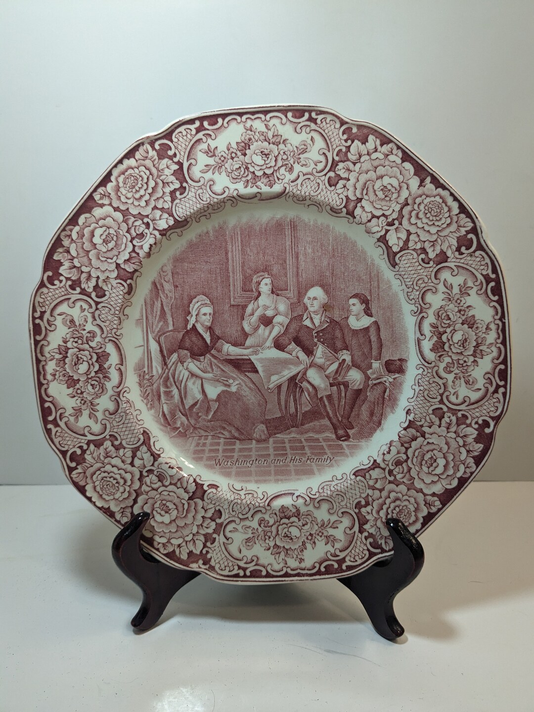 Vintage 1932 Crown Ducal Colonial Times Dinner Plate / Washington and ...