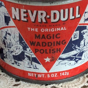 Pair of Vintage 1941 NEVR-DULL Canister: Original Wadding Polish - Etsy