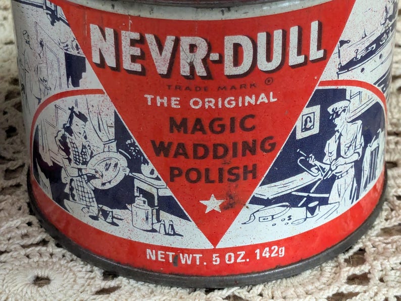 Pair of Vintage 1941 NEVR-DULL Canister: Original Wadding Polish - Etsy