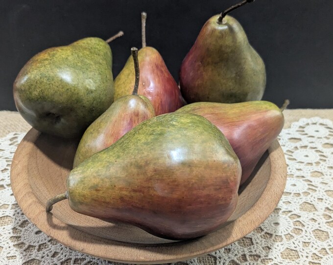 6 Artificial Faux Pears / Faux Fruit / Kitchen Farmhouse Decor ...
