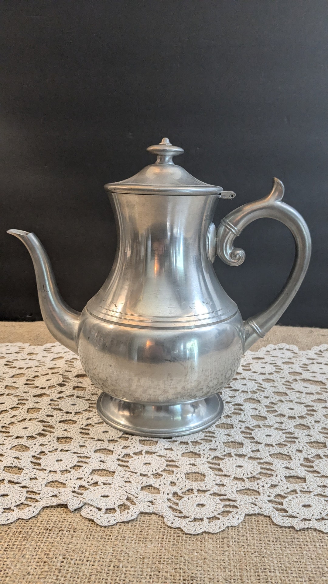 Antique Woodbury Pewter Tea Pot / Colonial Tea Pots / Colonial Decor ...