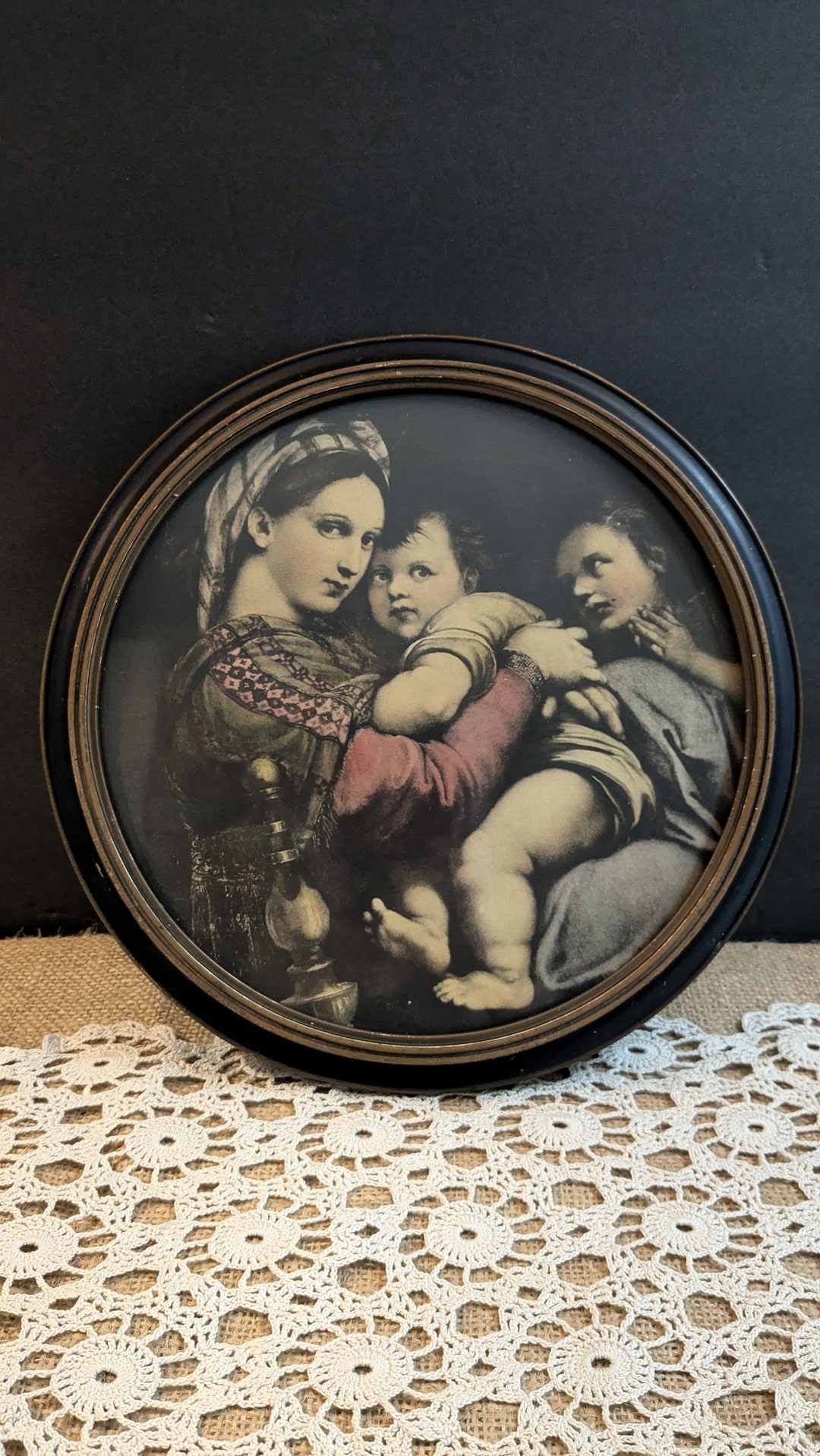 Antique Framed the Madonna of the Chair Print/lithograph by Artist ...