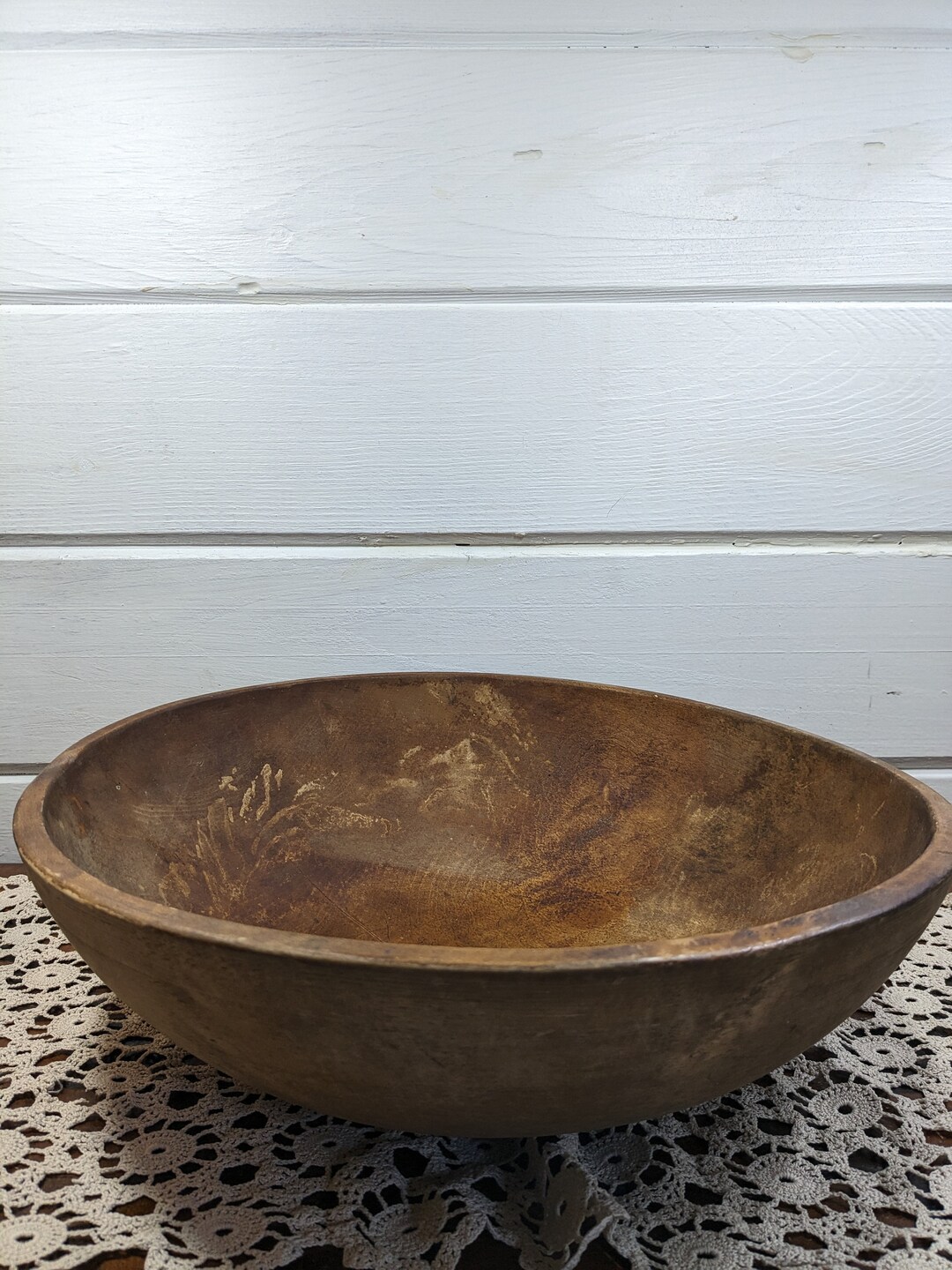 Vintage Wooden Dough Bowl, 14 1/2 / Farmhouse Decor / Colonial Decor - Etsy