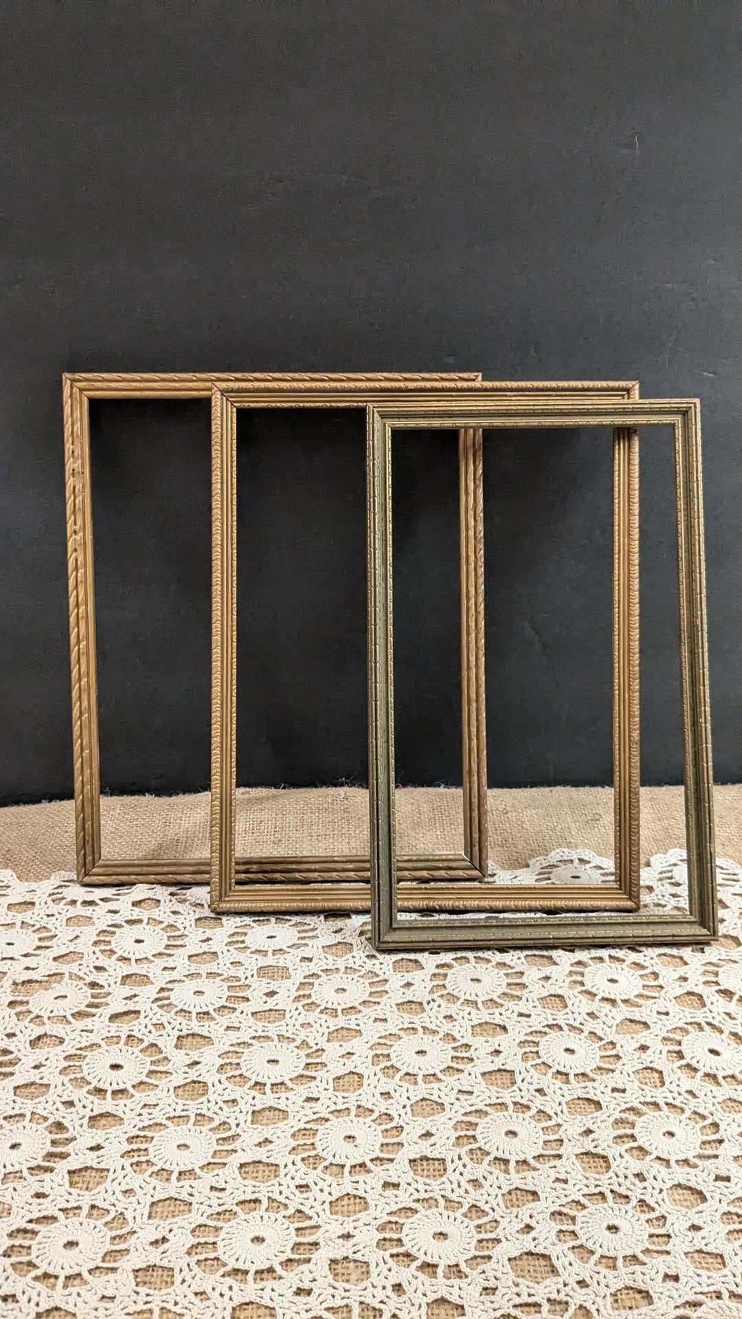 Antique Set of 3 Mix Match Wooden Frames / Collectible Frames / Wall ...
