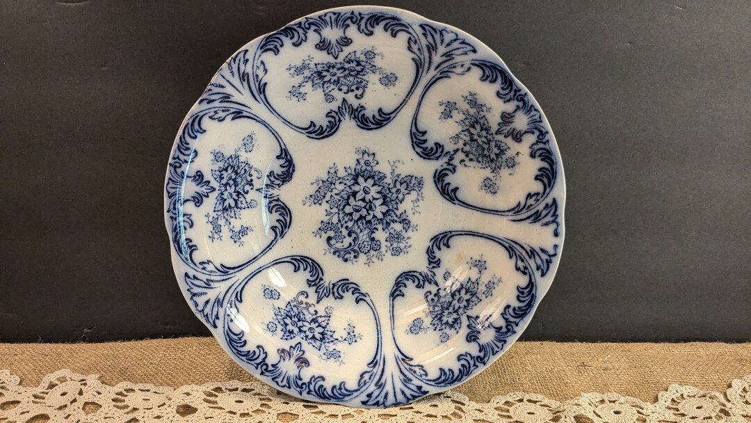 Antique Flow Blue Libertas Prussia Bowl: Blue Transferware China - Etsy UK