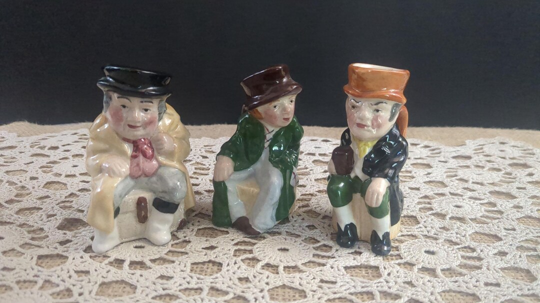 Vintage Set of Three Artone Mini Hand Painted Toby Jugs / Artful Dodger ...