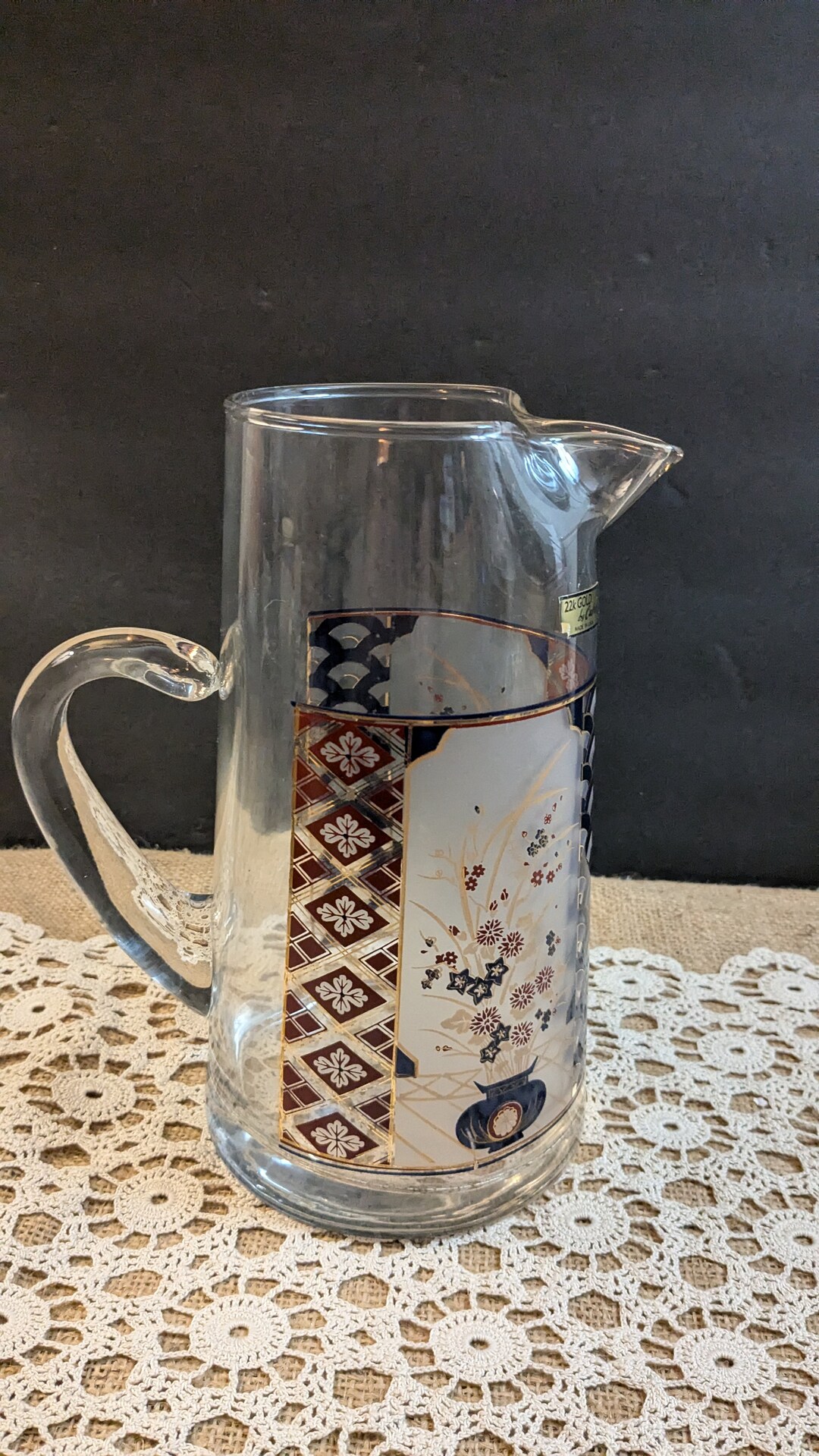 Vintage Culver imari 22 K Gold Large Cocktail Pitcher - Etsy