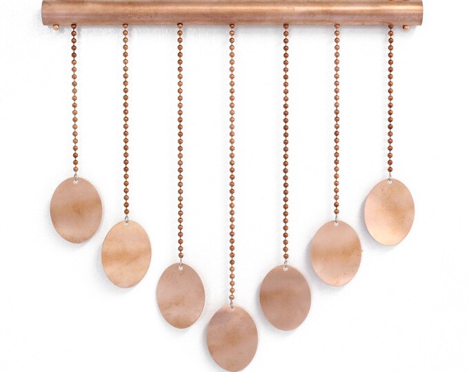 Small Handmade Copper Wind Chime, Hanging Mobile, Copper Art, Copper ...
