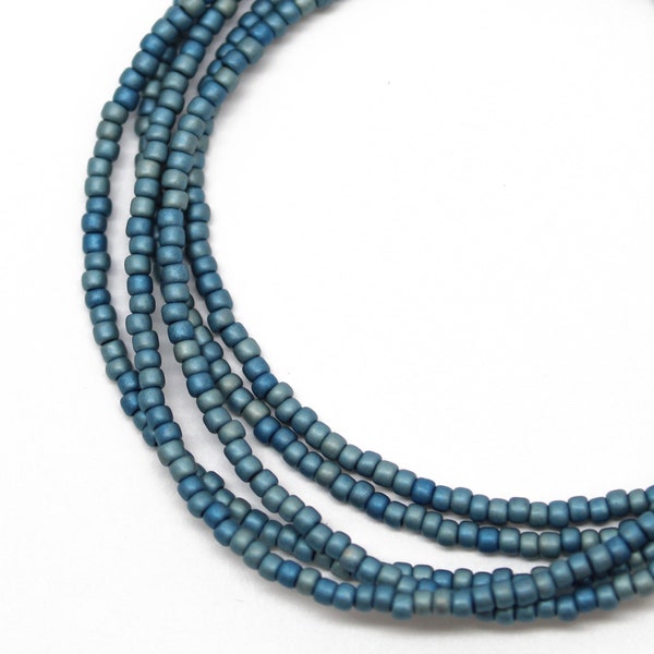 Beaded Blue Necklace - Etsy