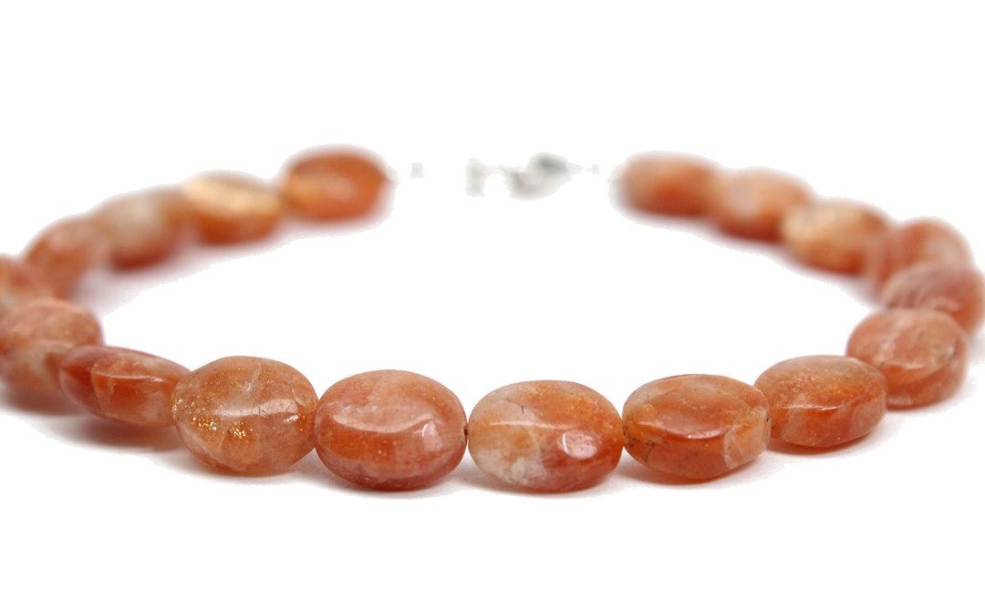 8mm Sunstone Bracelet With Sterling Silver or Gold Filled Clasp - Etsy