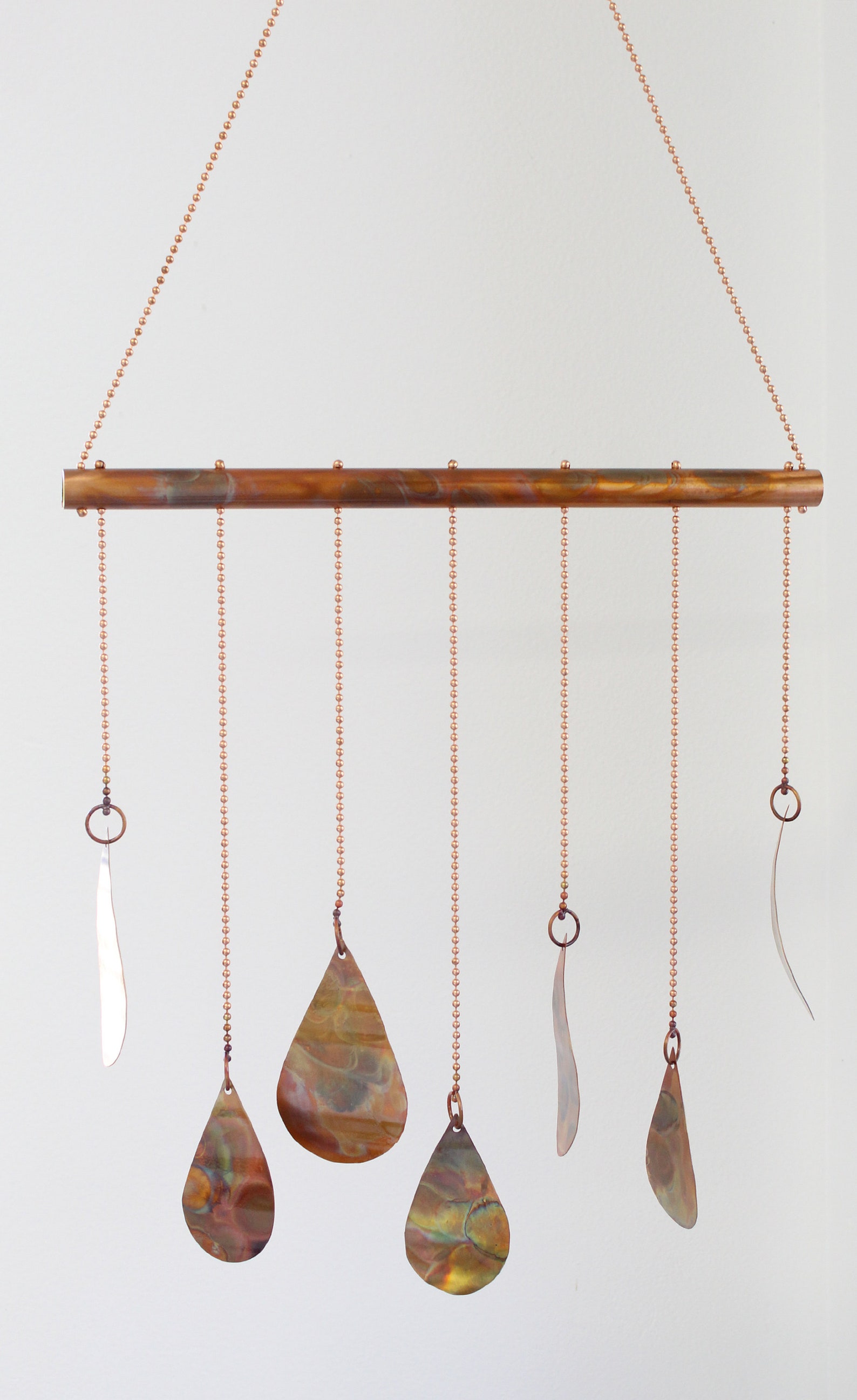 Copper Teardrop Wind Chime, Copper Mobile, Hanging Mobile, Copper Art ...