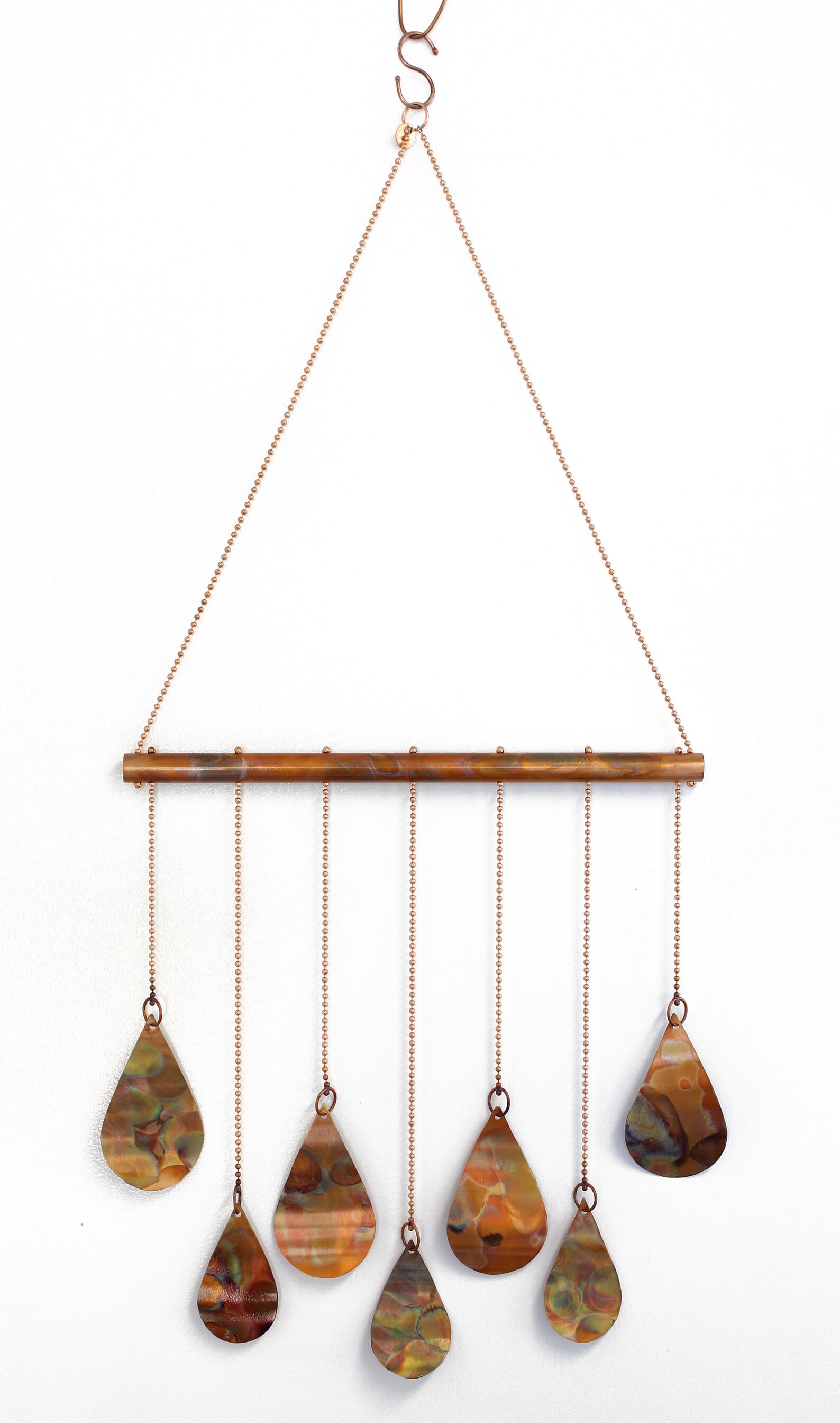 Copper Teardrop Wind Chime, Copper Mobile, Hanging Mobile, Copper Art ...