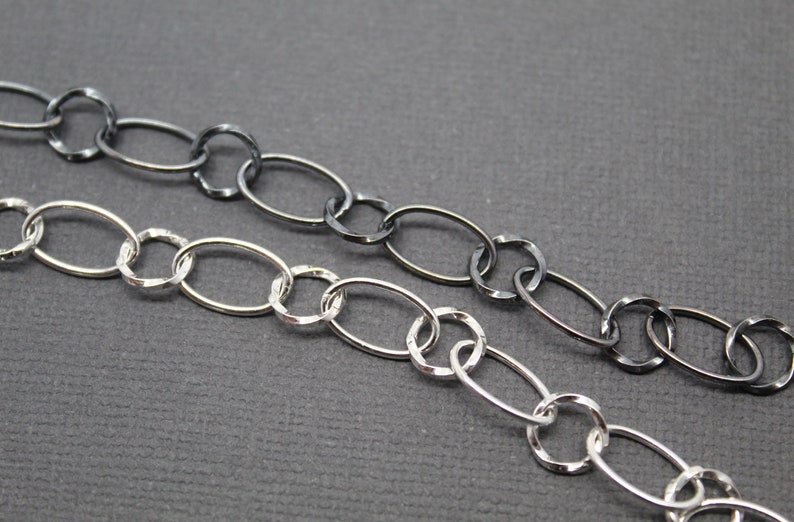 Sterling Silver Chain Bracelet 8mm Smooth Oval & Twist Round | Etsy