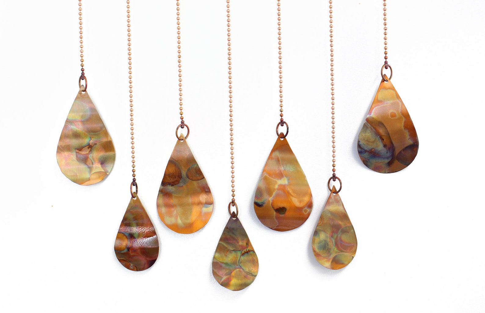 Copper Teardrop Wind Chime, Copper Mobile, Hanging Mobile, Copper Art ...