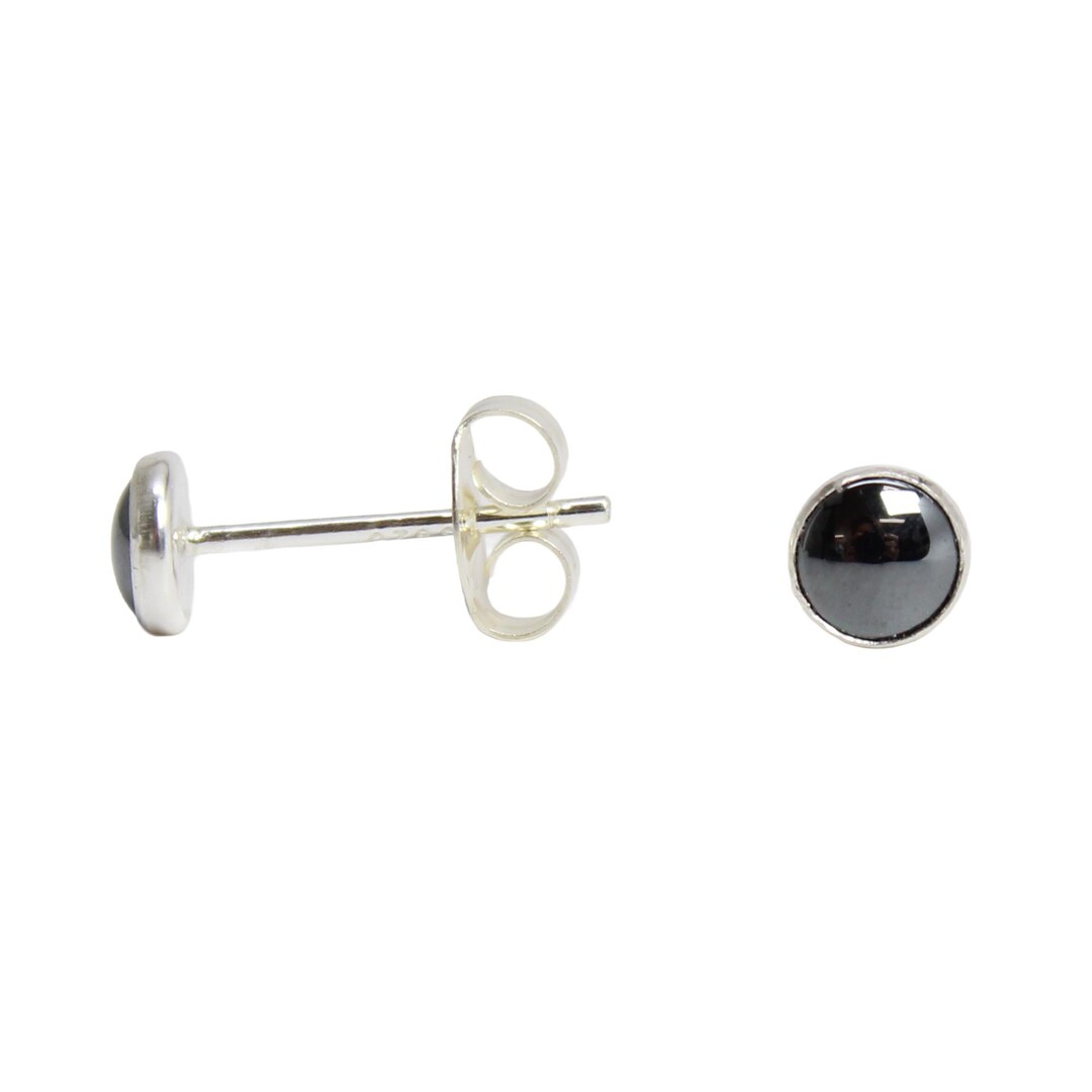 4mm Hematite Stud Earrings in Sterling Silver or Gold Fill - Etsy