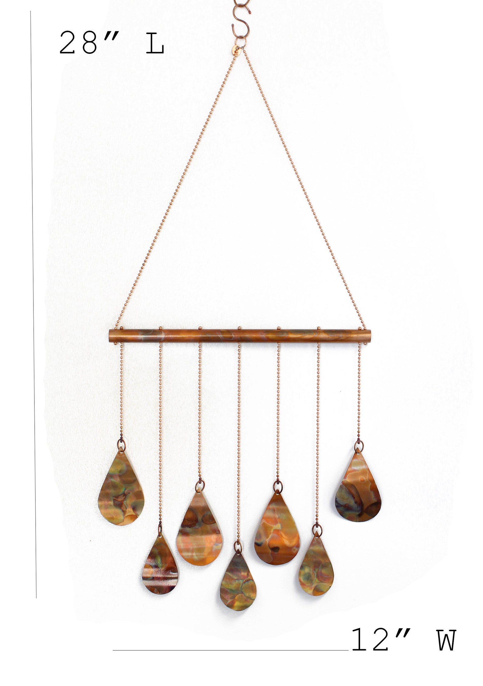 Copper Teardrop Wind Chime, Copper Mobile, Hanging Mobile, Copper Art ...