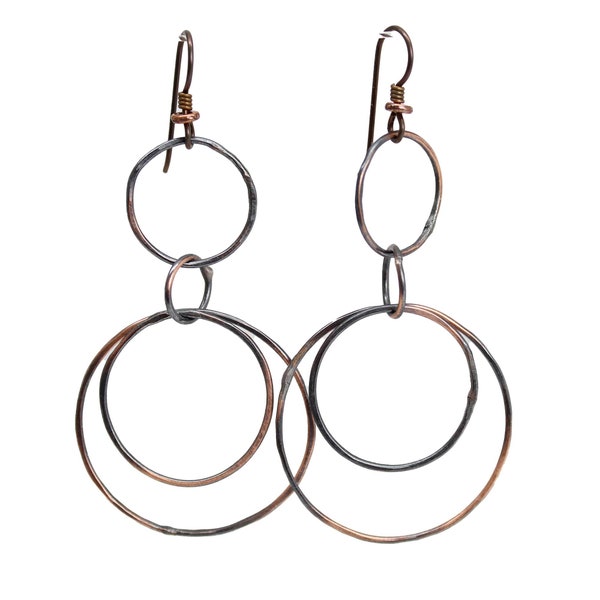Copper Hoop Earrings Etsy