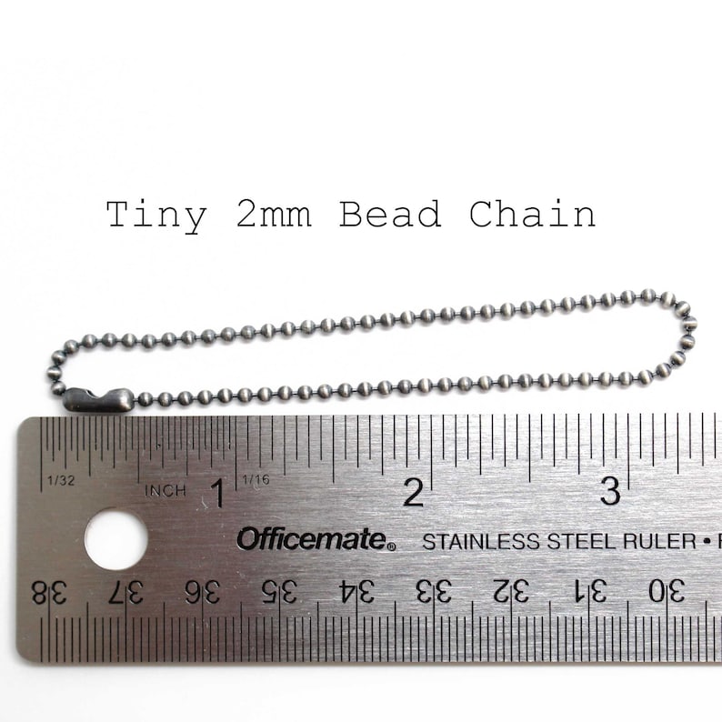 Dainty 2mm Sterling Silver Bead Ball Chain Bracelet or Necklace ...
