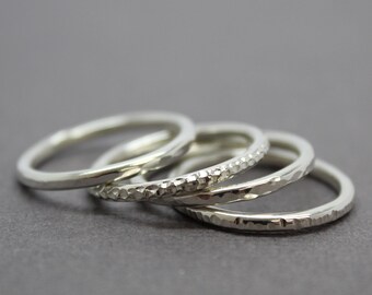 Sterling Silver Stacking Rings - Etsy
