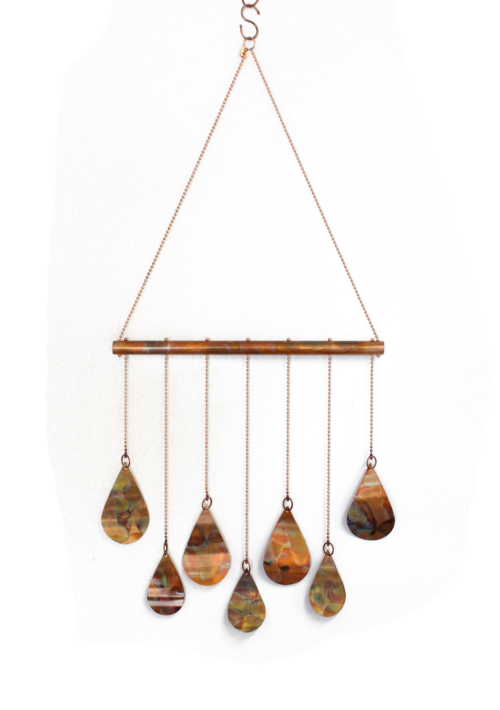 Copper Teardrop Wind Chime, Copper Mobile, Hanging Mobile, Copper Art ...