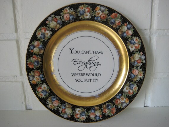 Items similar to You Can't Have Everything Altered Plate upcycled ...