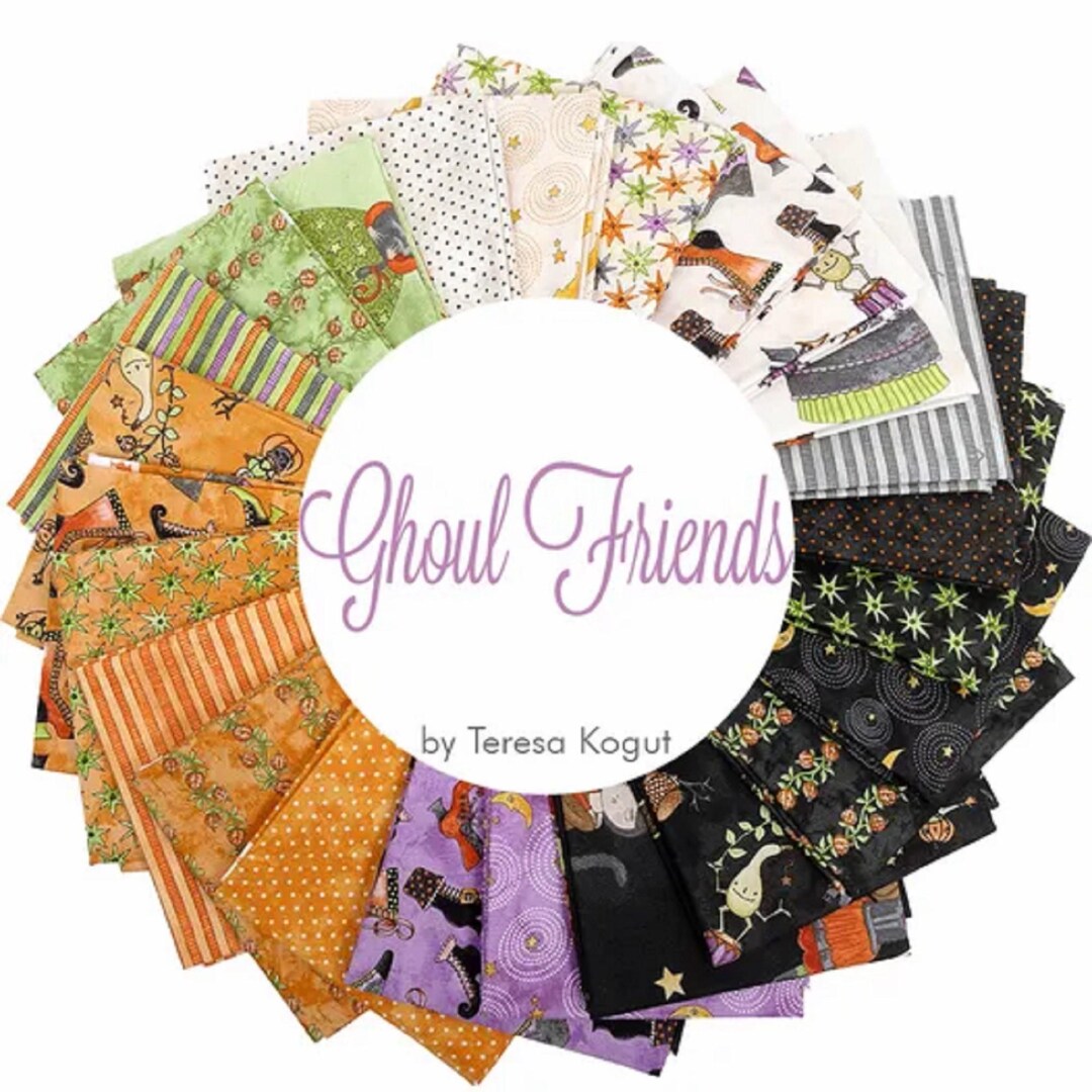 Ghoul Friends Fat Quarter Bundle 24pcs. Teresa Kogut for Riley Blake ...