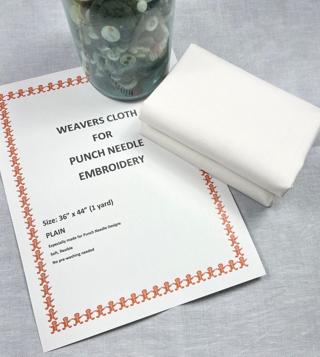 Weavers Cloth-punch Needle Fabric 1 Full Yard of Plain/white Color - Etsy
