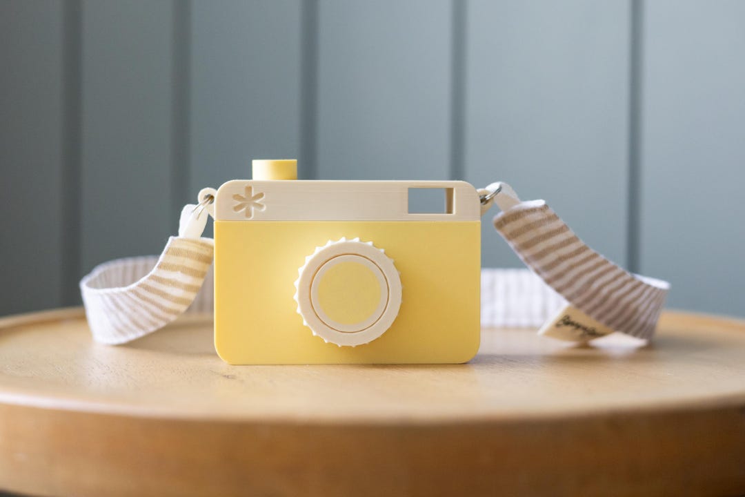 Camera Pretend Play Toy, Interchangeable Lenses, 3D Printed, Yellow ...
