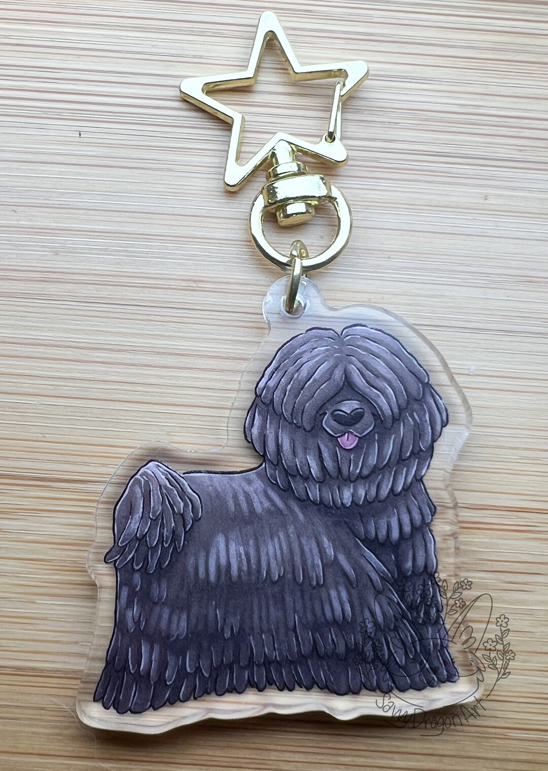 Puli Dog Acrylic Keychain Star Clasp Vograce Kawaii Double Sided Dog ...
