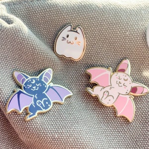 Sparkle Bats - Pink and Purple Hard Enamel Halloween Pins - Animal ...