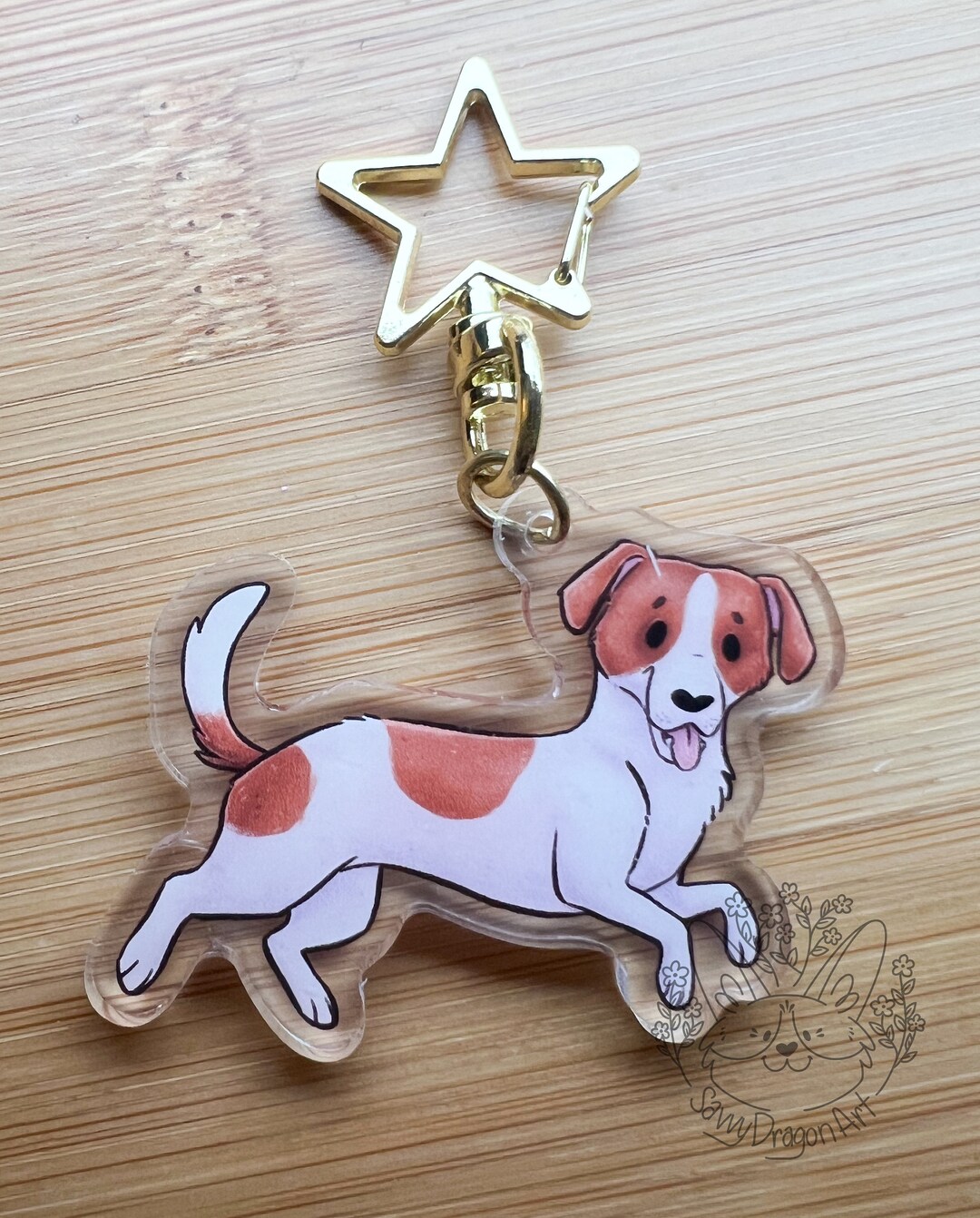 Jack Russell Dog Acrylic Keychain | Star Clasp Vograce Kawaii Double ...