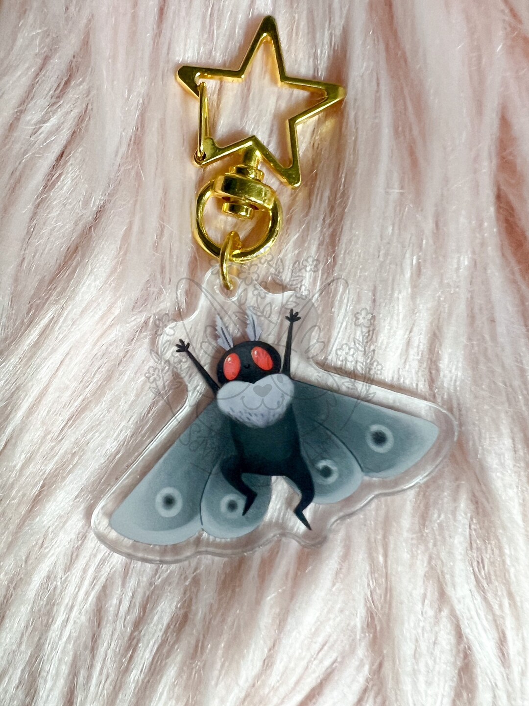 Mothman Acrylic Keychain Star Clasp Vograce Cryptid - Etsy