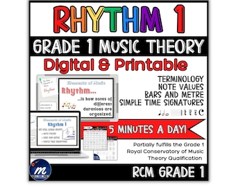 Music Theory Rhythm Worksheets Bell Ringers Starters Grade 1 RCM PRINT ...