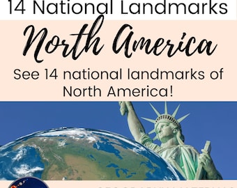 Landmarks of North America Montessori 3 Part Cards and Fact Cards - Etsy