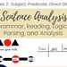 Sentence Analysis Grammar Parsing Workbook Subject Predicate Direct ...