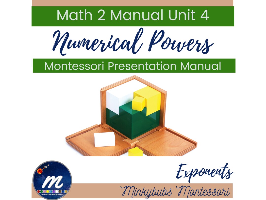Montessori Math 2 Manual Exponents Numbers Powers Unit 4 Printable ...
