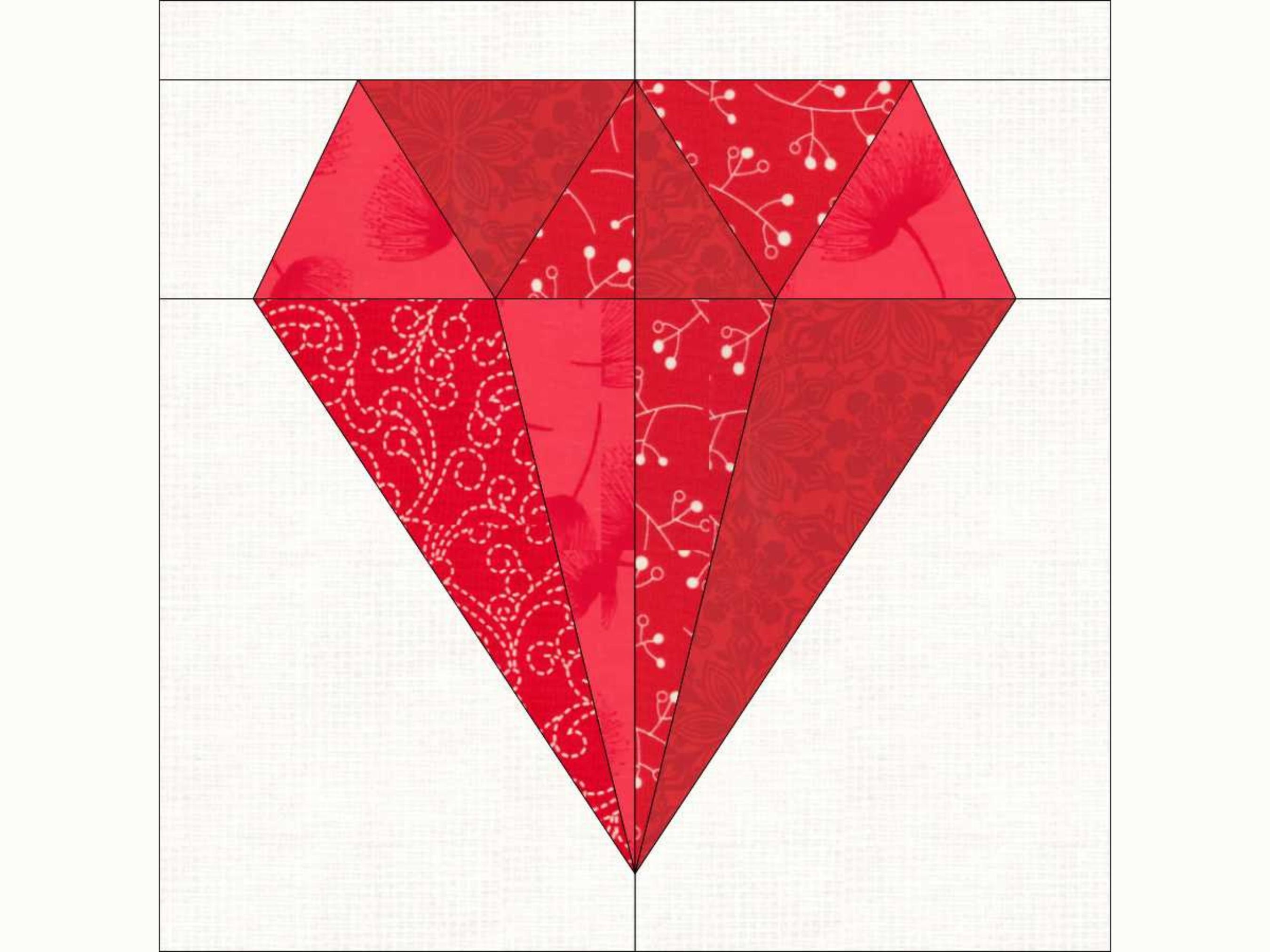 Diamond Jewel Quilt Block Paper Piecing 6-inch Square - Etsy