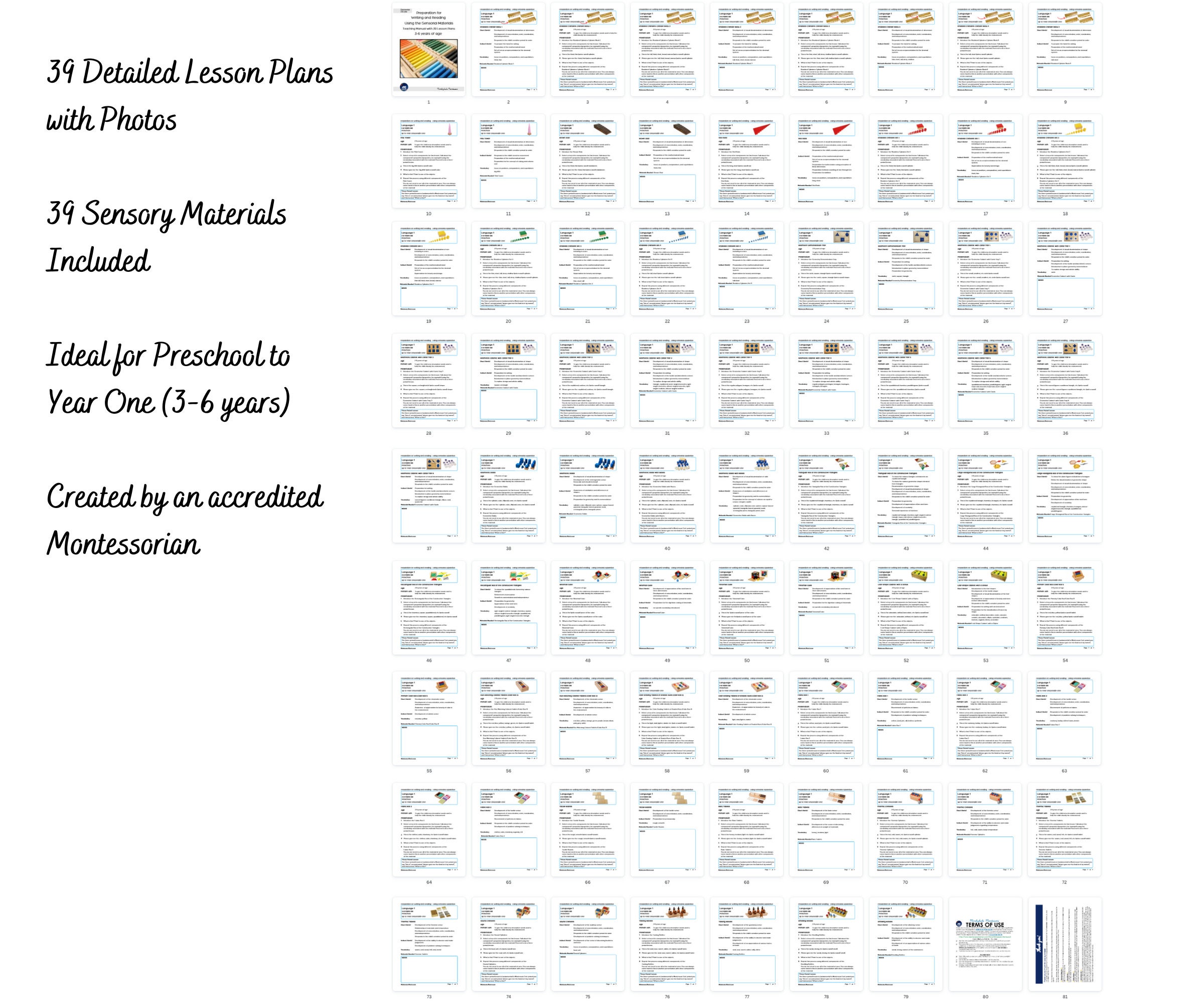 Montessori Sensorial Curriculum Lesson Plans for Early Primary 3-6 ...